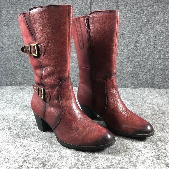 Earth | Shoes | Earth Boots Womens Size 9 B Red Leather Upper Mid Calf ...
